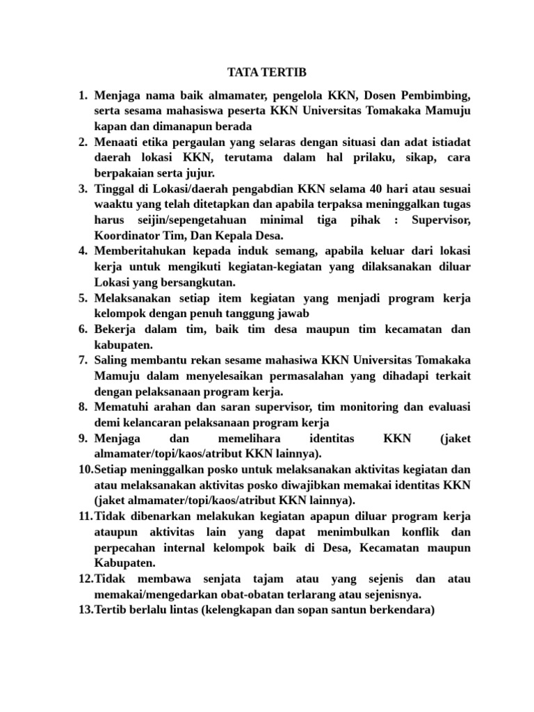 Tata Tertib | PDF | Karier & Perkembangan