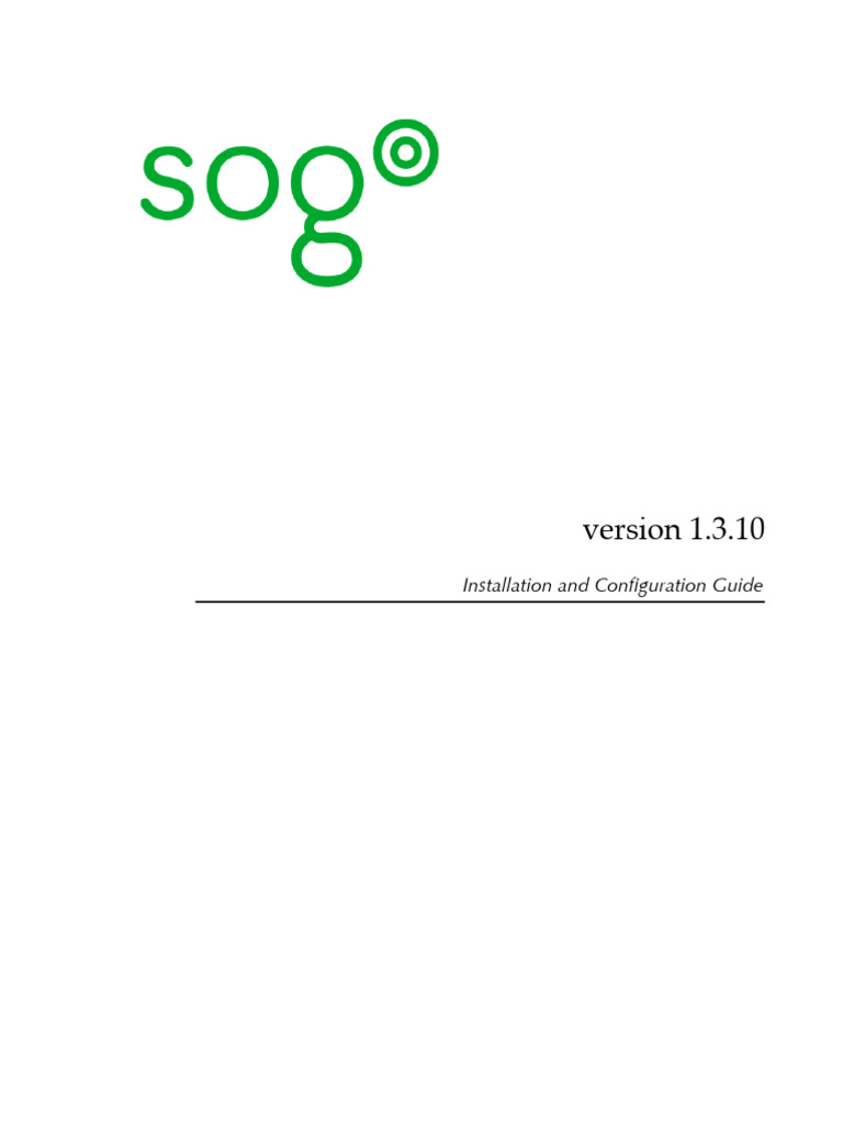 SOGo Installation Guide 1.3.10 | PDF | Software | Computing