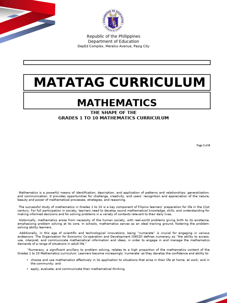Math 7 Curriculum Guide | PDF | Equations | Learning