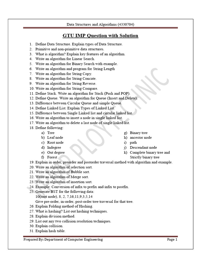 Imp Ds | PDF | Queue (Abstract Data Type) | Computing
