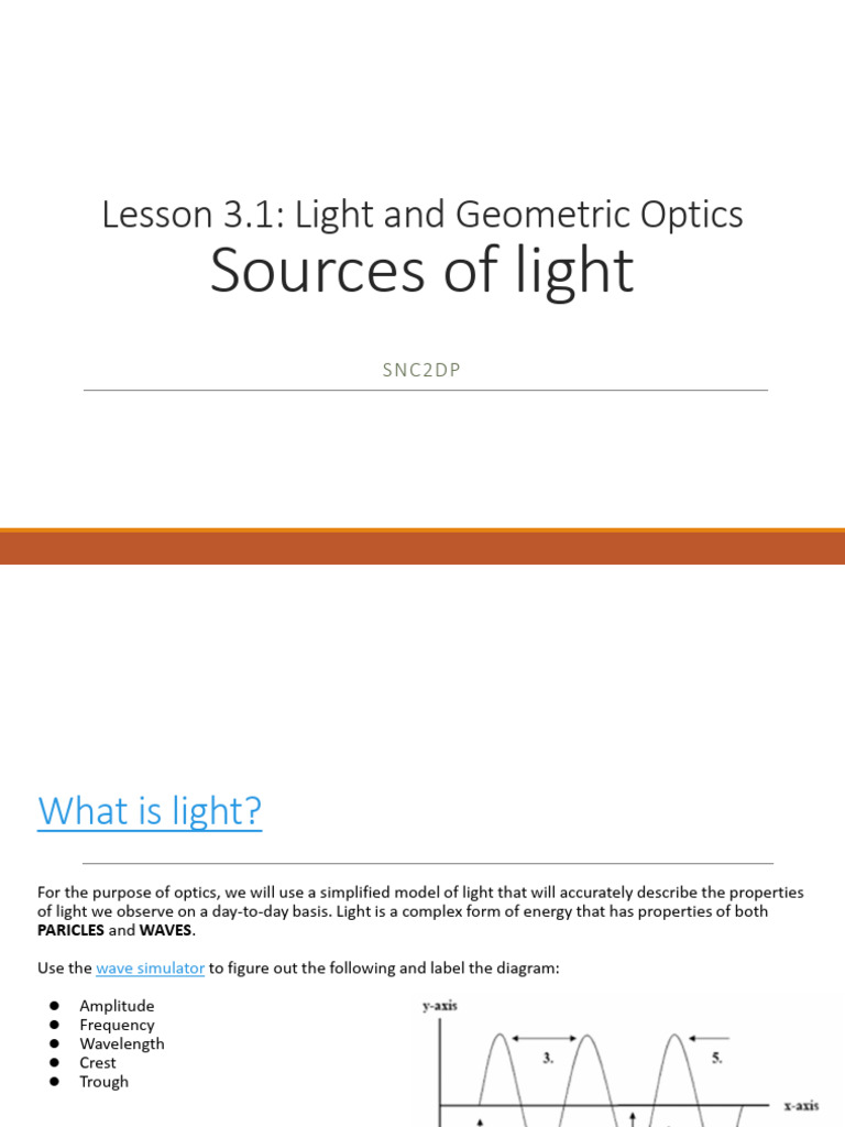 Understanding Light and Optics Basics | PDF | Electromagnetic Spectrum ...