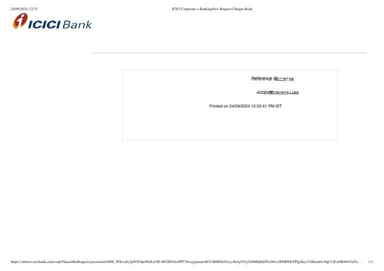 Cheque Book Request New | PDF