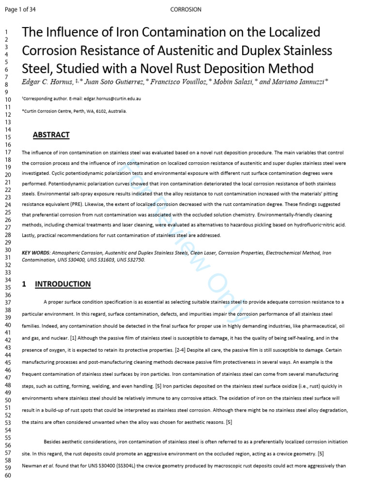 Iron Contamination Stainless Duplex | PDF | Corrosion | Stainless Steel