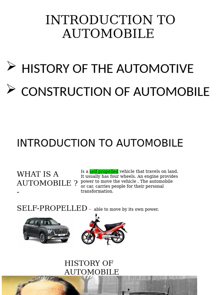 Introduction To Automobile | PDF | Internal Combustion Engine ...