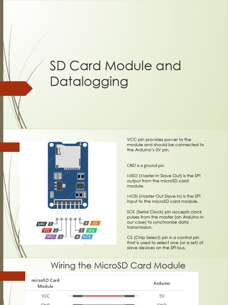 SD Card Module and Datalogging | PDF | Computers