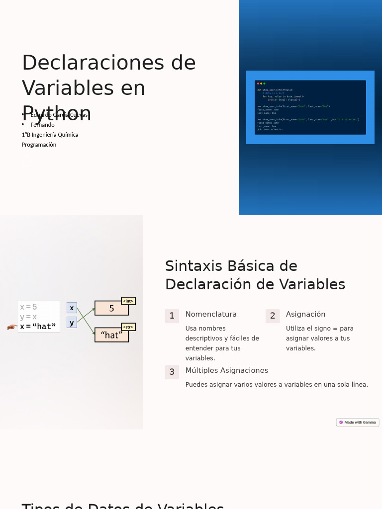 Declaraciones-de-Variables-en-Python 2 | PDF