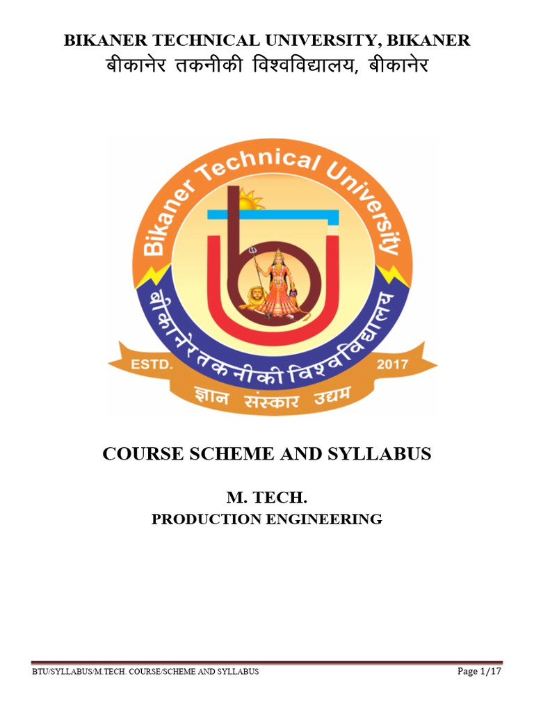 M. Tech. Production Engineering Scheme and Syllabus 2 | PDF | Welding | Construction