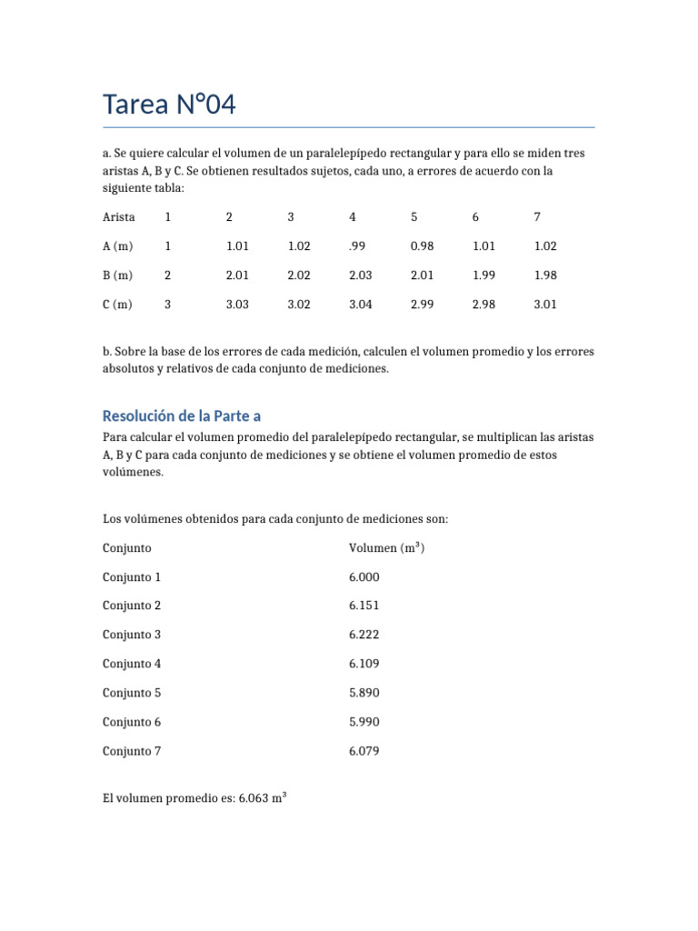 Tarea No04 Resuelto | PDF | Volumen | Medida Geométrica