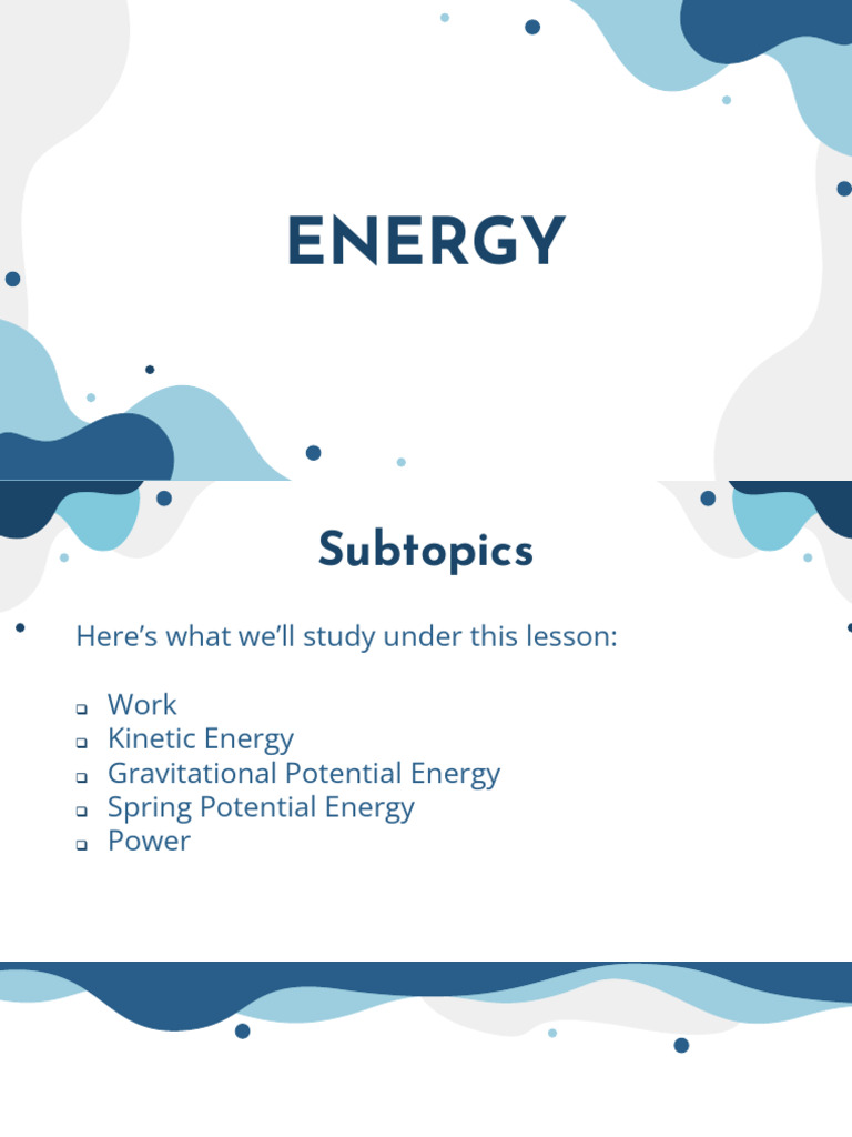 5 - Energy | PDF | Force | Potential Energy