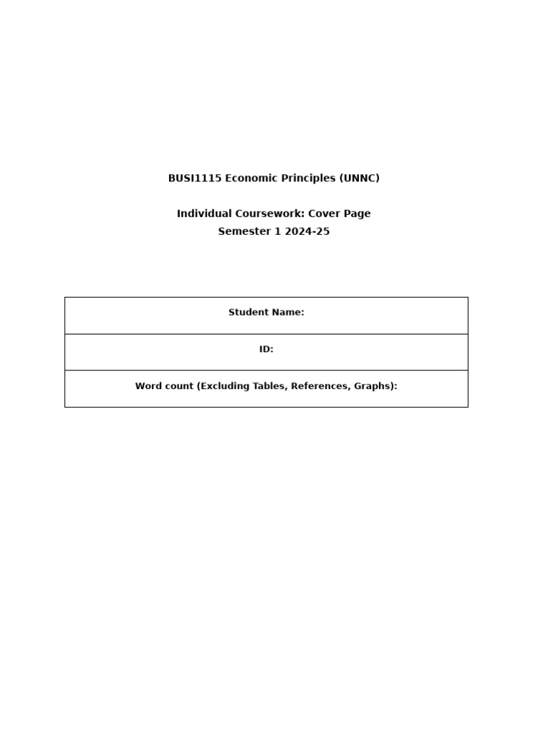 Sample Cover Page - 2024-25 | PDF