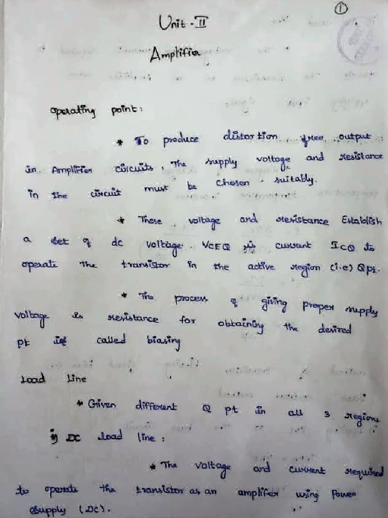 EDC Unit 2 Amplifier Notes | PDF