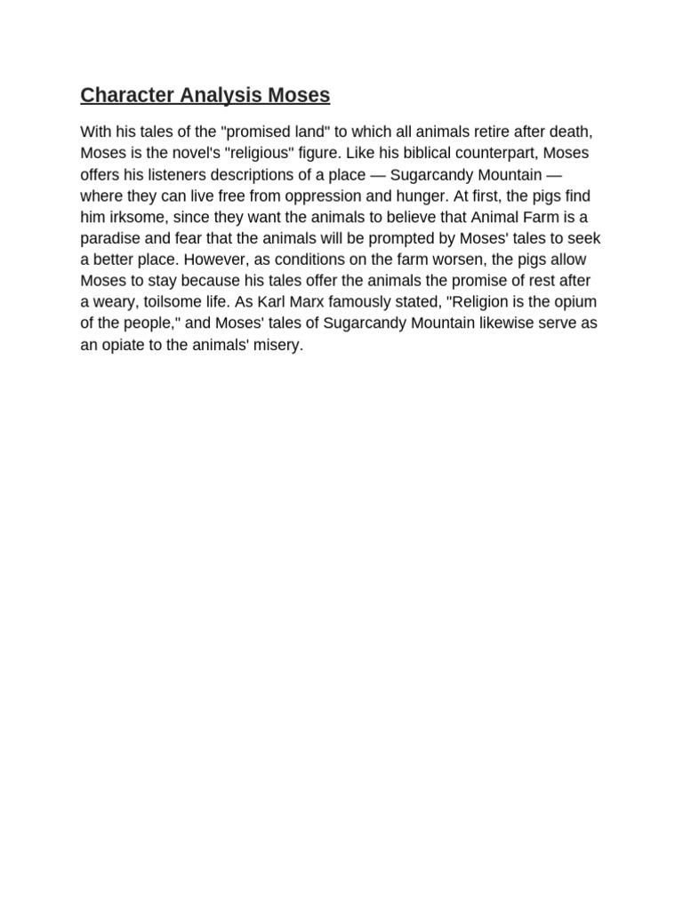 Character Analysis Moses | PDF