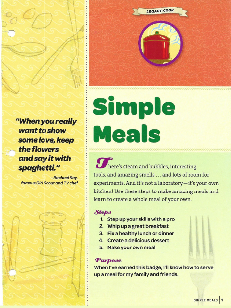 Junior Badge - Simple Meals | PDF