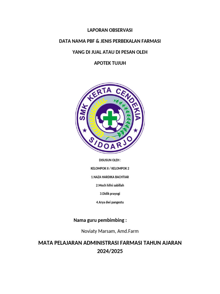 Laporan Apotek Tuju | PDF
