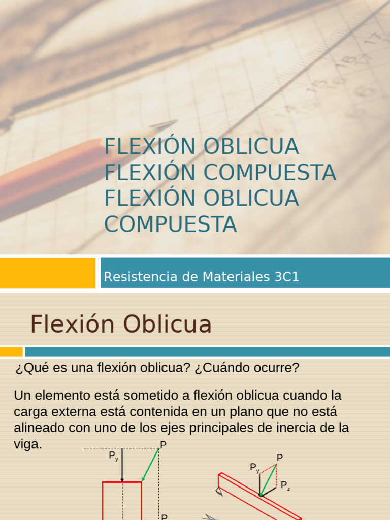 Flexión Oblicua y Compuesta | PDF | Doblar | Viga (Estructura)