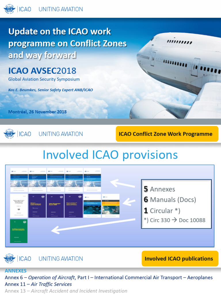 AVSEC2018 - ICAO Update On Work Programme Conflict Zones | PDF | Risk ...