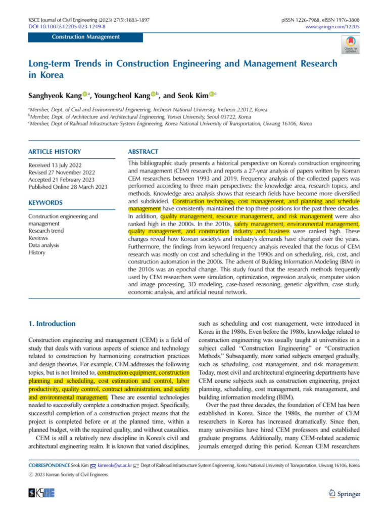 Kang Et - Al., 2018 | PDF | Risk Management | Building Information Modeling
