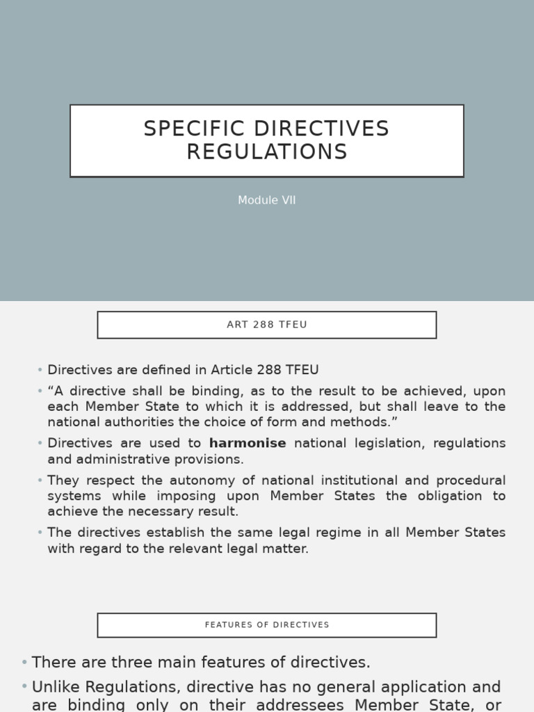 Directives | PDF | Directive (European Union) | European Court Of Justice