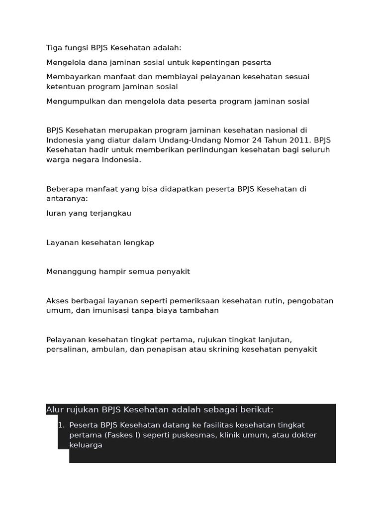 Fungsi Dan Alur Rujukan Bpjs | PDF | Ilmu Sosial