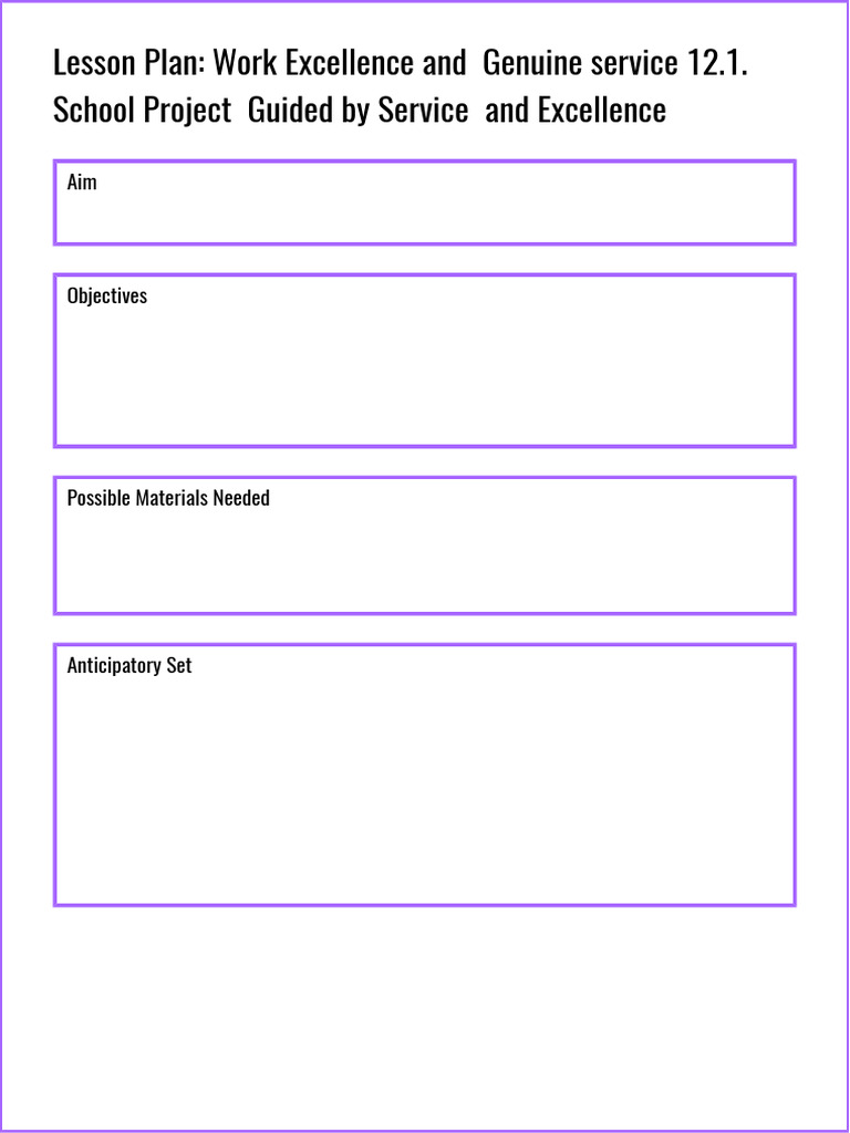 Work Excellence and Genuine Service 12.1. School Project Guided by ...