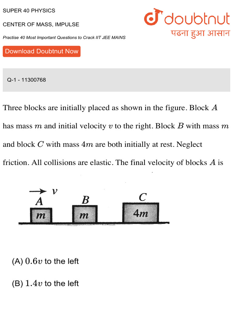 Super 40 Physics Center of Mass Impulse | PDF | Collision | Mechanics