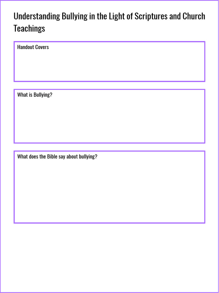 Biblical Insights on Addressing Bullying | PDF | Bullying | Anger