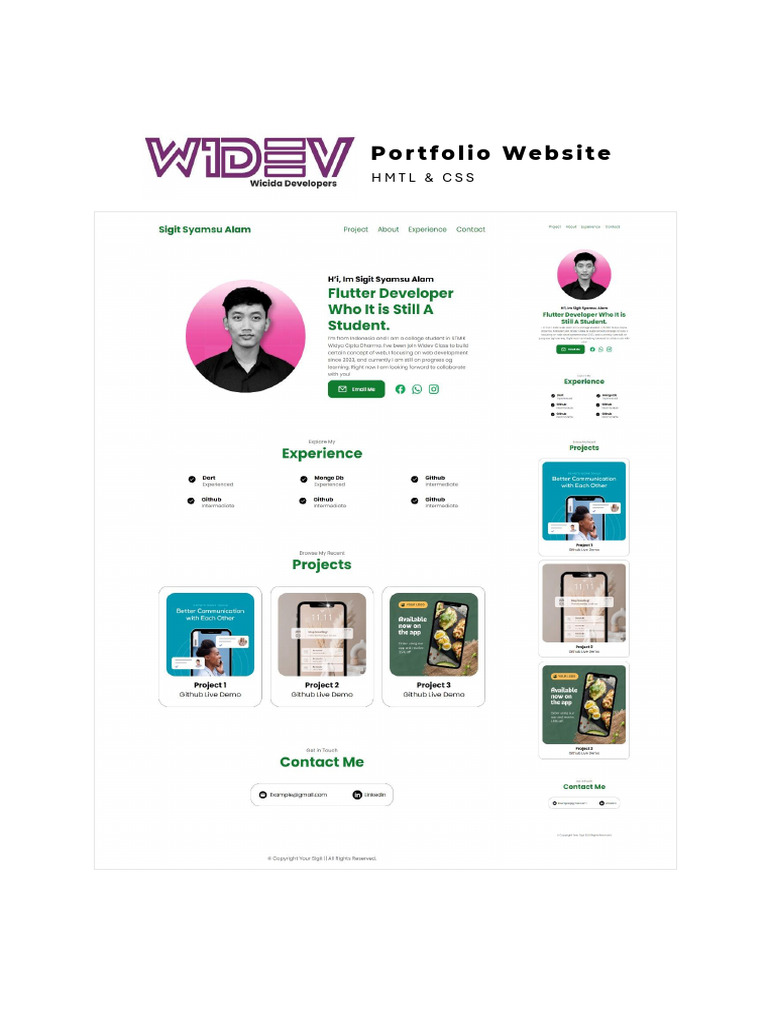 Portofolio Website HTML & CSS Slicing by WIcida Developer | PDF | Computers