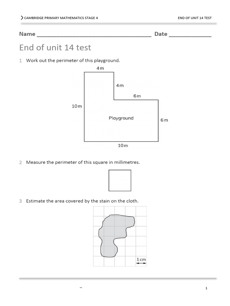 Prim Maths 4 2ed TR Unit 14 Test | PDF