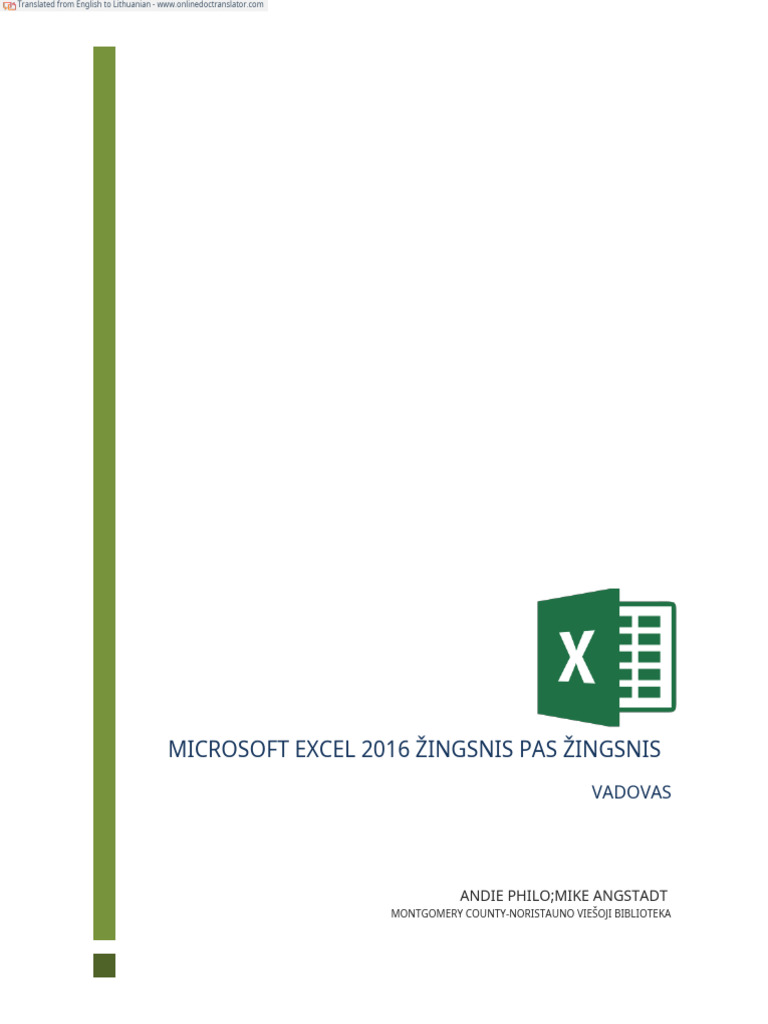 0microsoft Excel 2016 Step-by-Step Guide - En.lt | PDF
