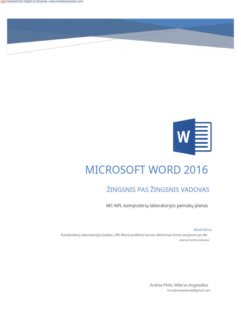 0word 2016 Step-by-Step Guide (1) .En - LT | PDF