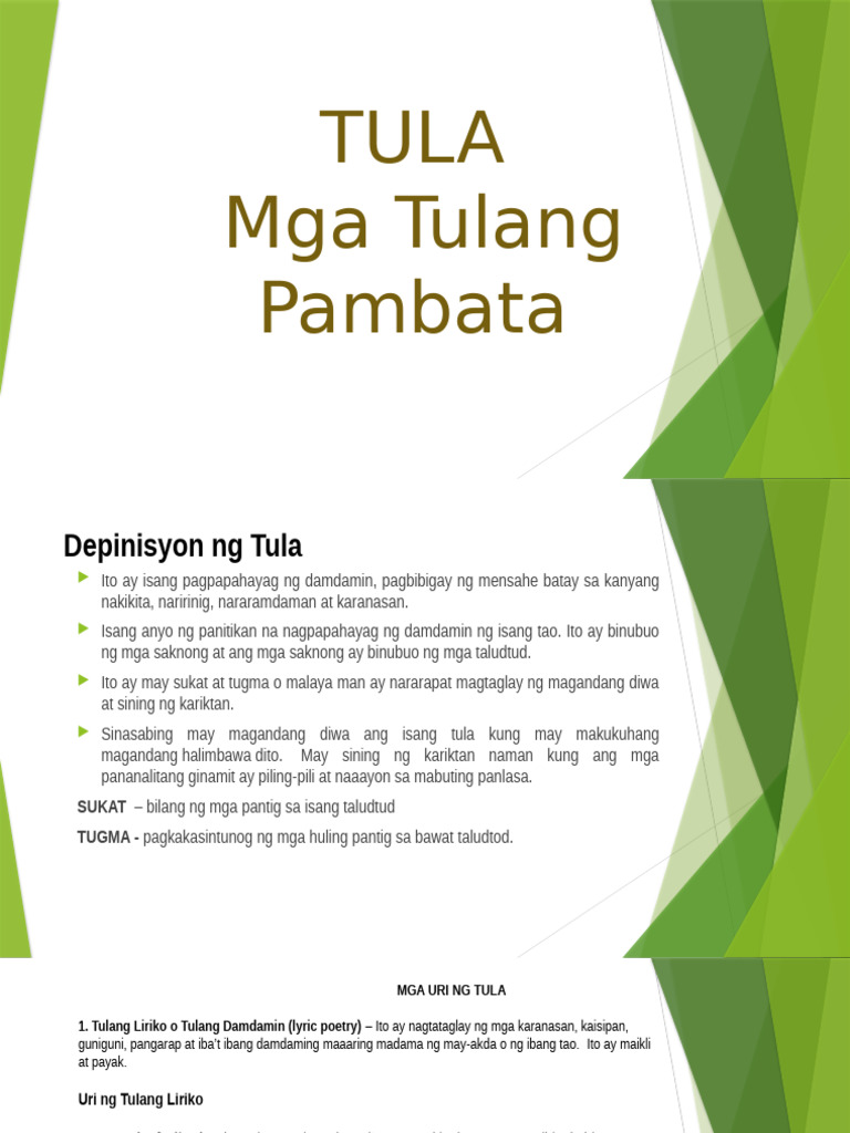 Mga Uri NG Tula | PDF
