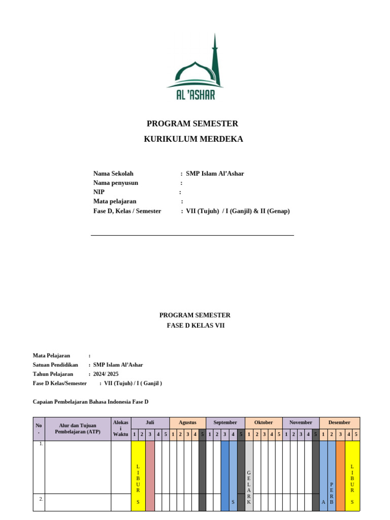 Promes Kumer 2024-2025 Kosong | PDF