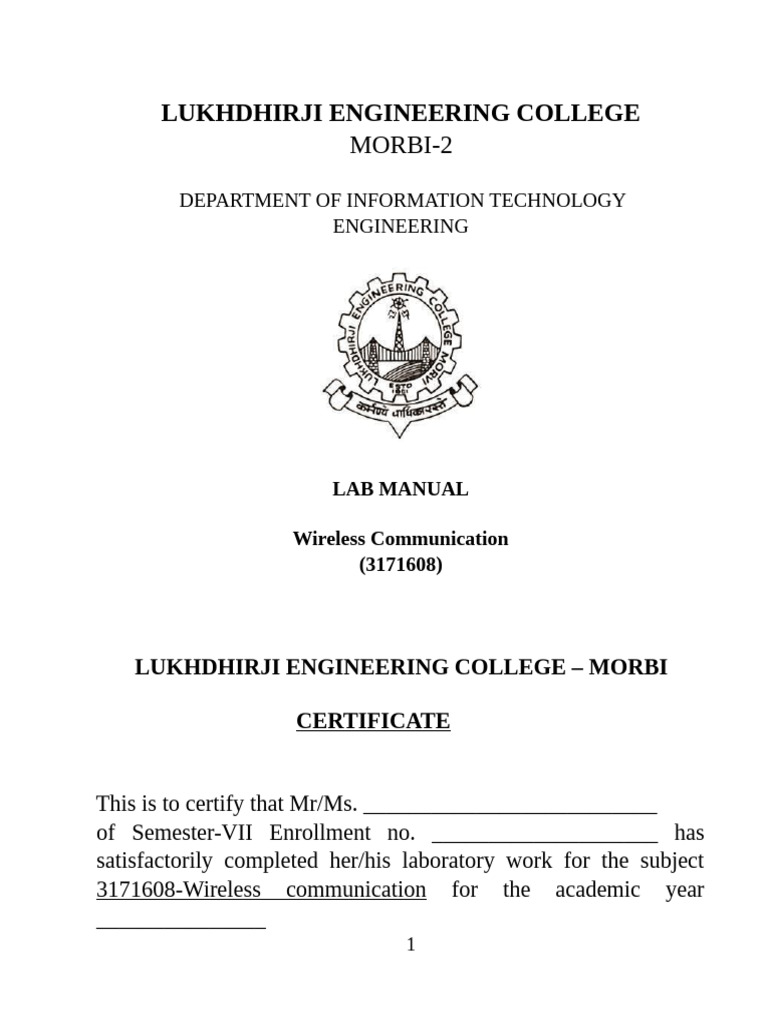 Wireless Comm Lab Manual - Yash | PDF | Orthogonal Frequency Division Multiplexing | Modulation