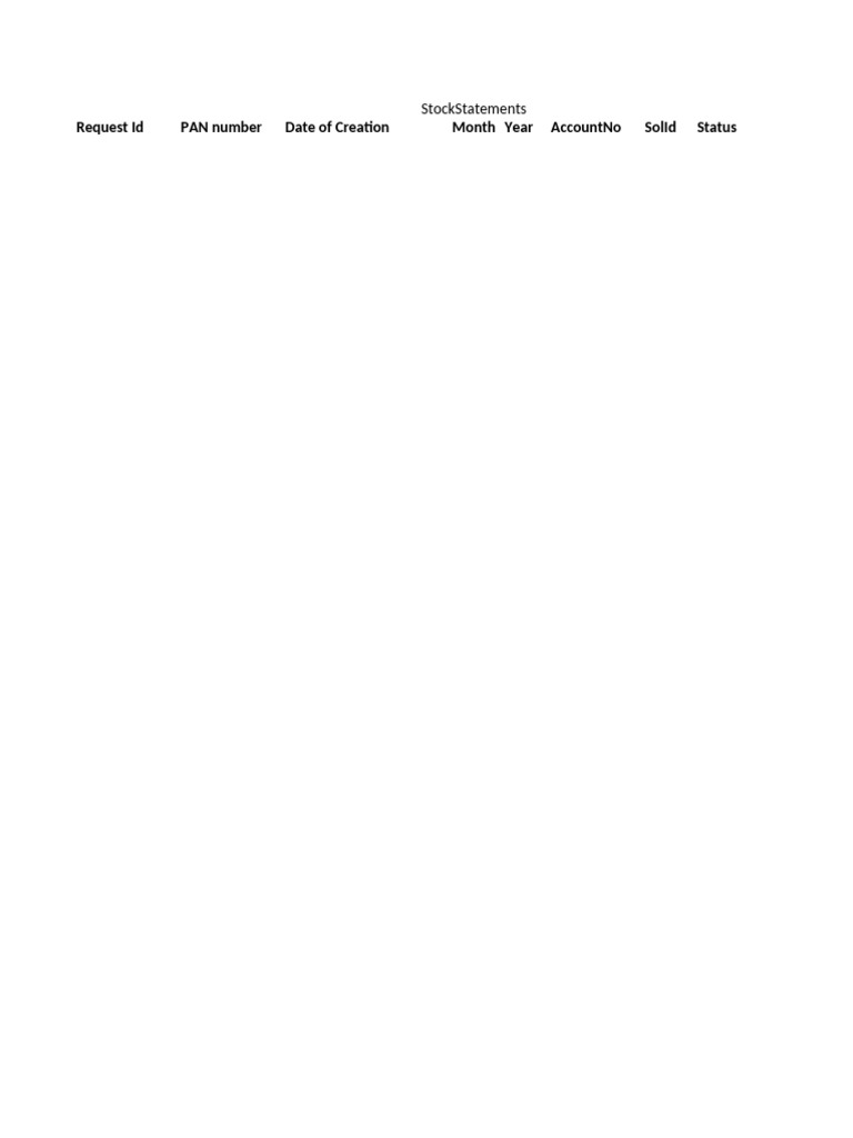 Stock Statements | PDF