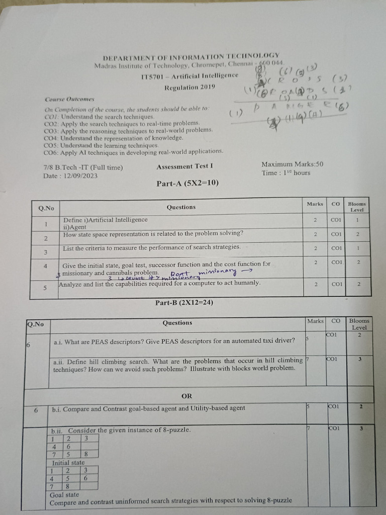 AI - QP | PDF | Artificial Intelligence | Intelligence (AI) & Semantics