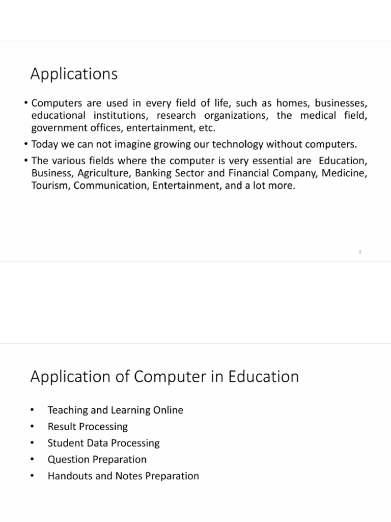Applications of Computers | PDF