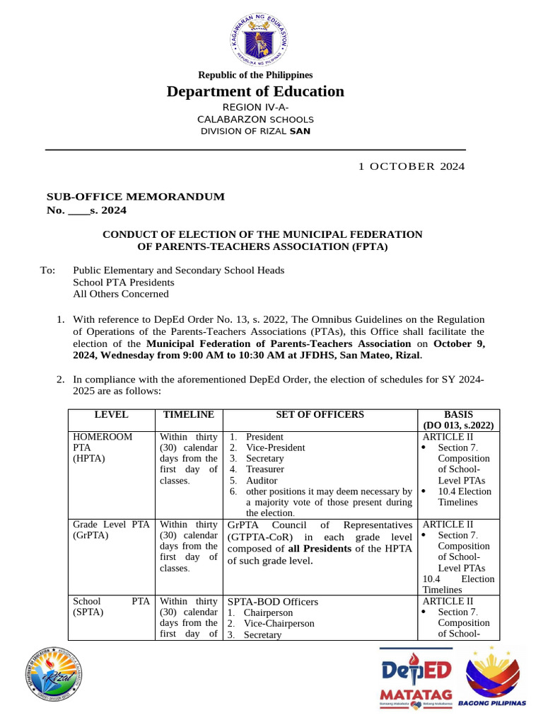 Fpta Election Sy 2024 2025 4 | PDF | Governance | Political Corruption