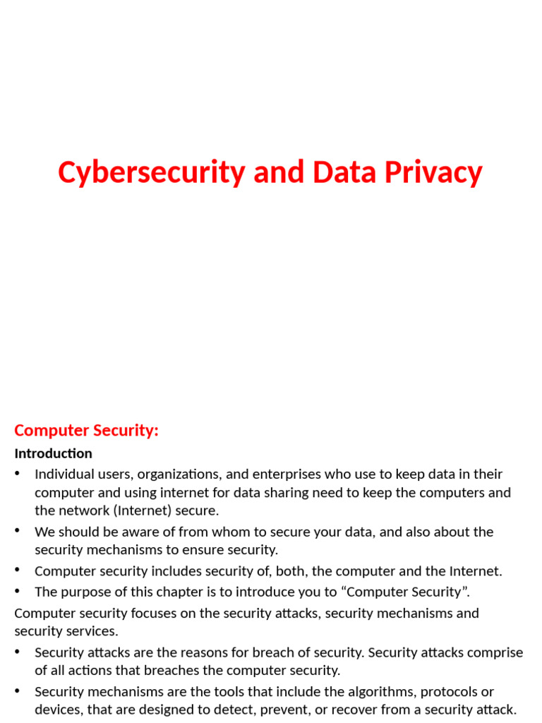 Cybersecurity and Dataprivacy | PDF | Key (Cryptography) | Security
