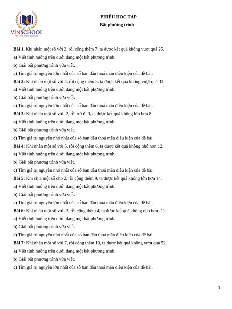 PHT - Bất phương trình | PDF