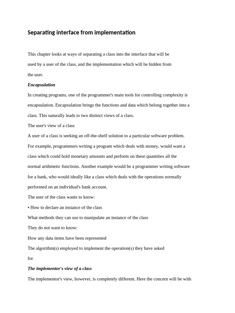4 Separating Interface From | PDF | Implementation | Computer Engineering