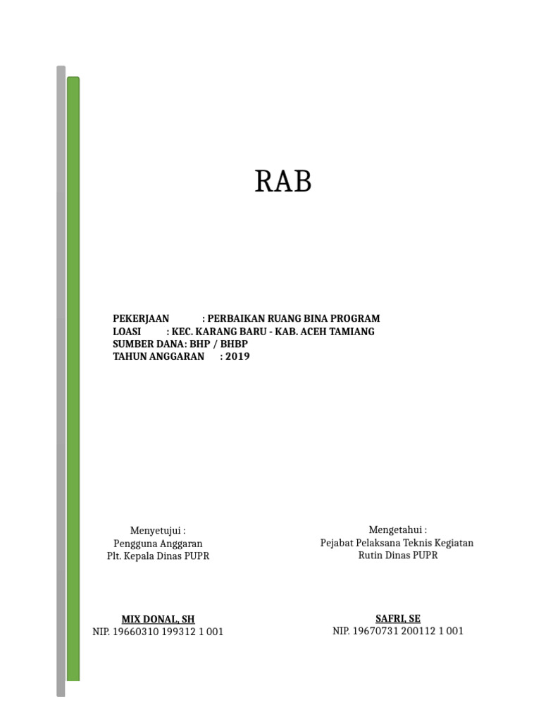 Rab Interior Ruang Kerja Bupati (Ee) | PDF