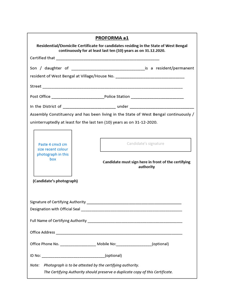 Domicile Forms | PDF | Authentication