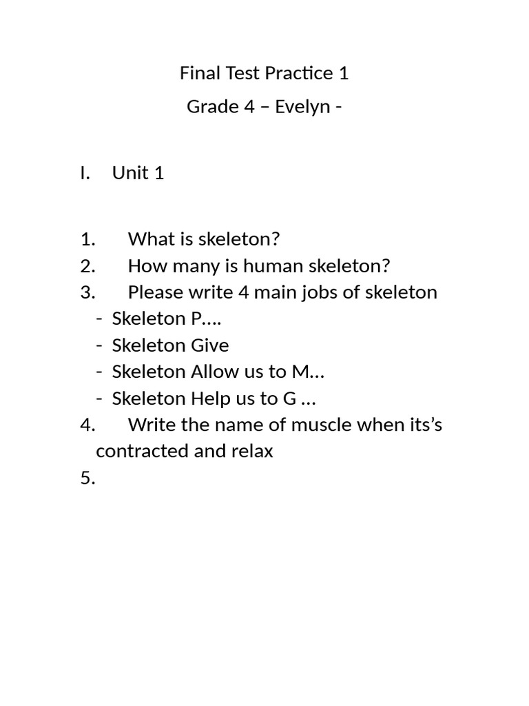 Final Test Practice 1 | PDF