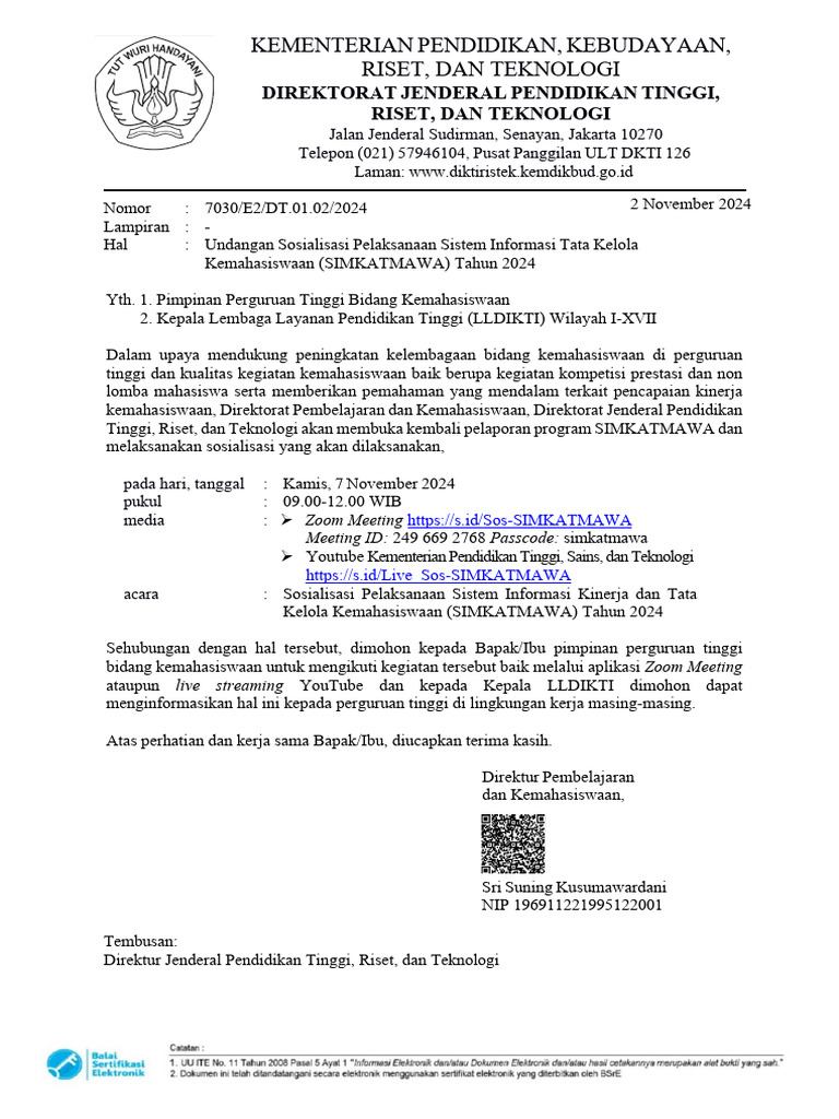Sosialisasi SIMKATMAWA 2024 | PDF