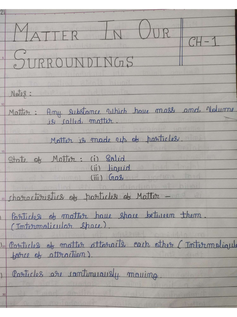 Class 9 Sci Ch-1 Notes (Topper, S Notes) | PDF