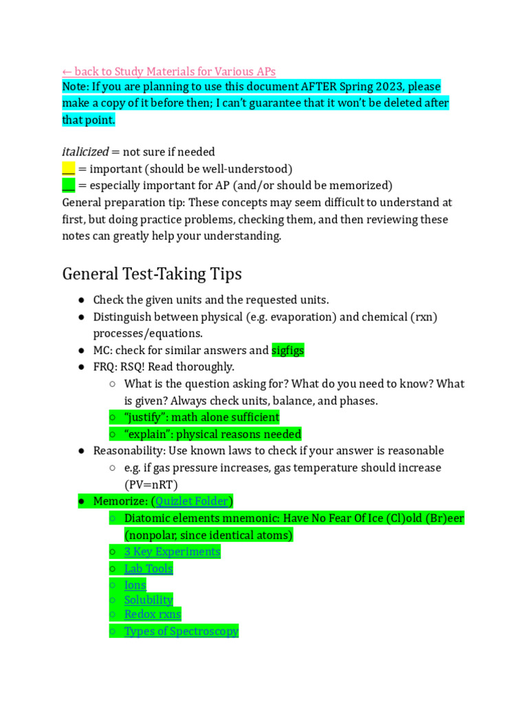 AP Chem Review | PDF | Chemical Bond | Ionic Bonding