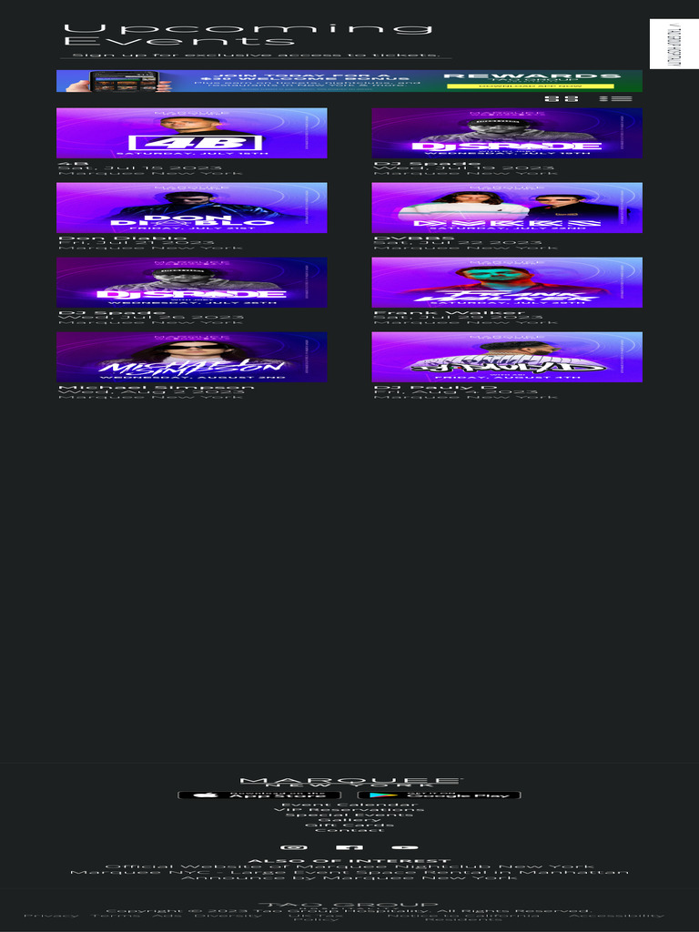 Upcoming Events Calendar Marquee New York | PDF