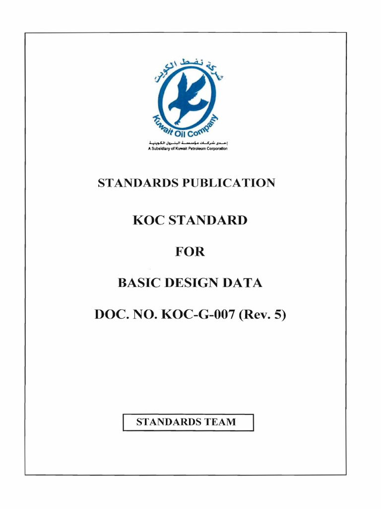 KOC-G-007 Rev. 5: Design Data Standards | PDF