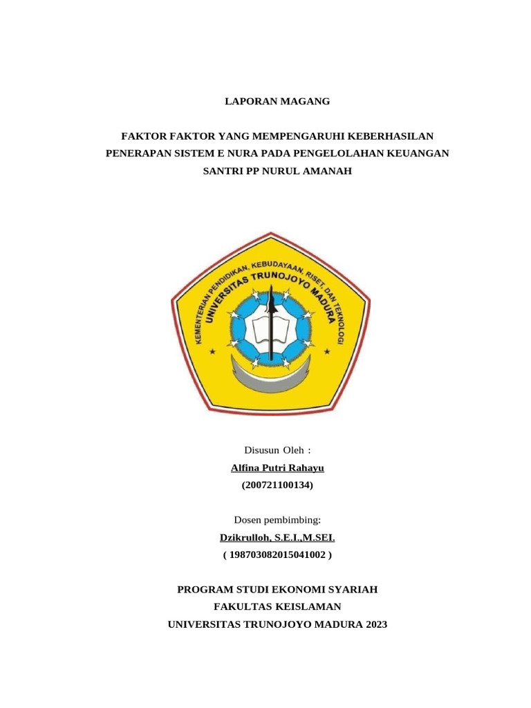 Alfina Laporan Kegiatan Magang - Koppontren Nurul Amanah - 2 | PDF
