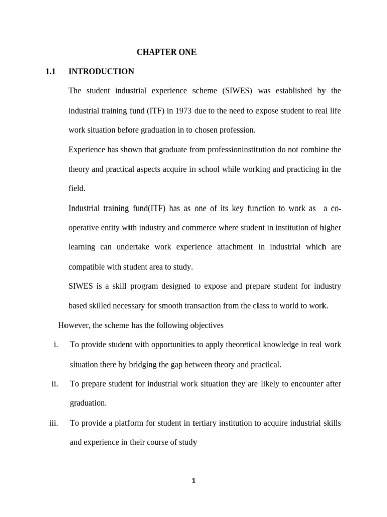 ATIR HEMBADOON JENNIFER Siwes - Fish - CHAPTER - ONE - SIWES | PDF | Water | Agriculture